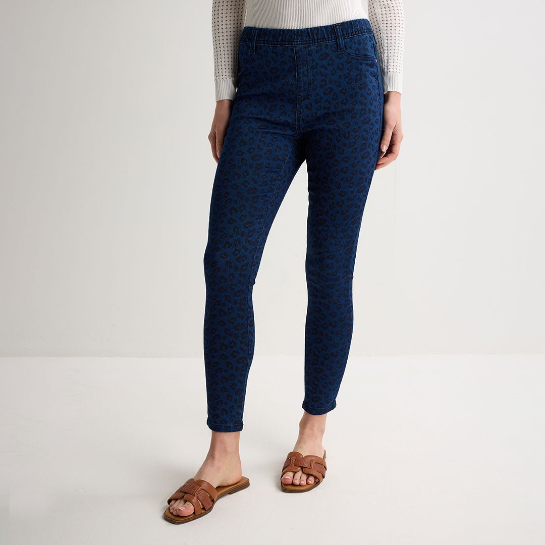 Ladies Indigo Leopard Jeggings – You Know Who's